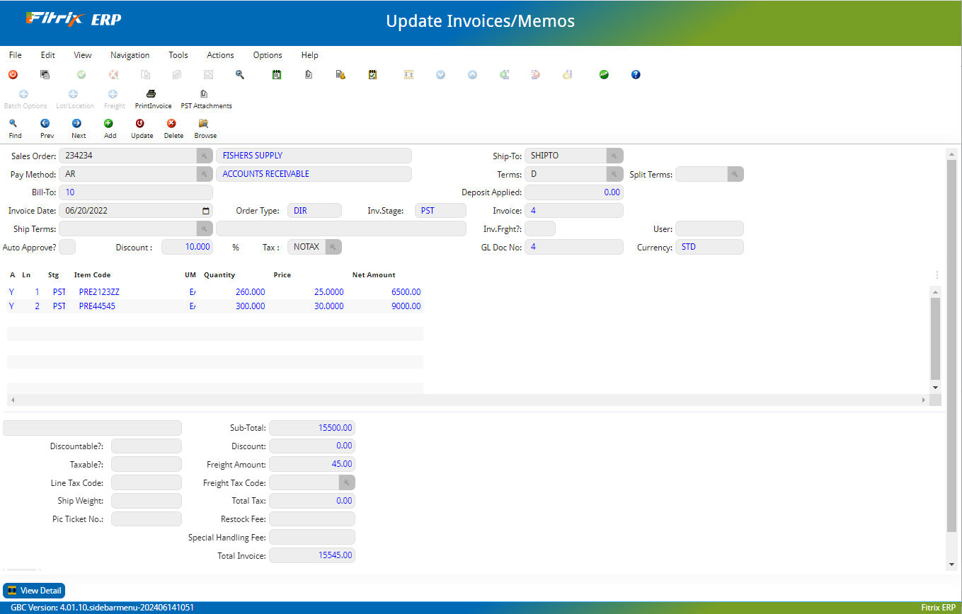 Order Entry | Fitrix